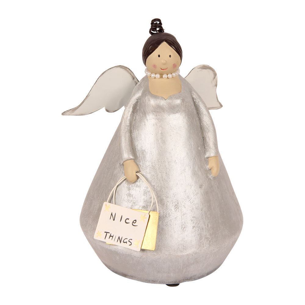 Engel mit Handtasche, silber, Polyresin, H 20 cm, 42,60 EUR